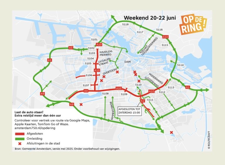 Amsterdam viert 750 jaar met feestje op de A10 (drie dagen files en vertraging) - De Orkaan